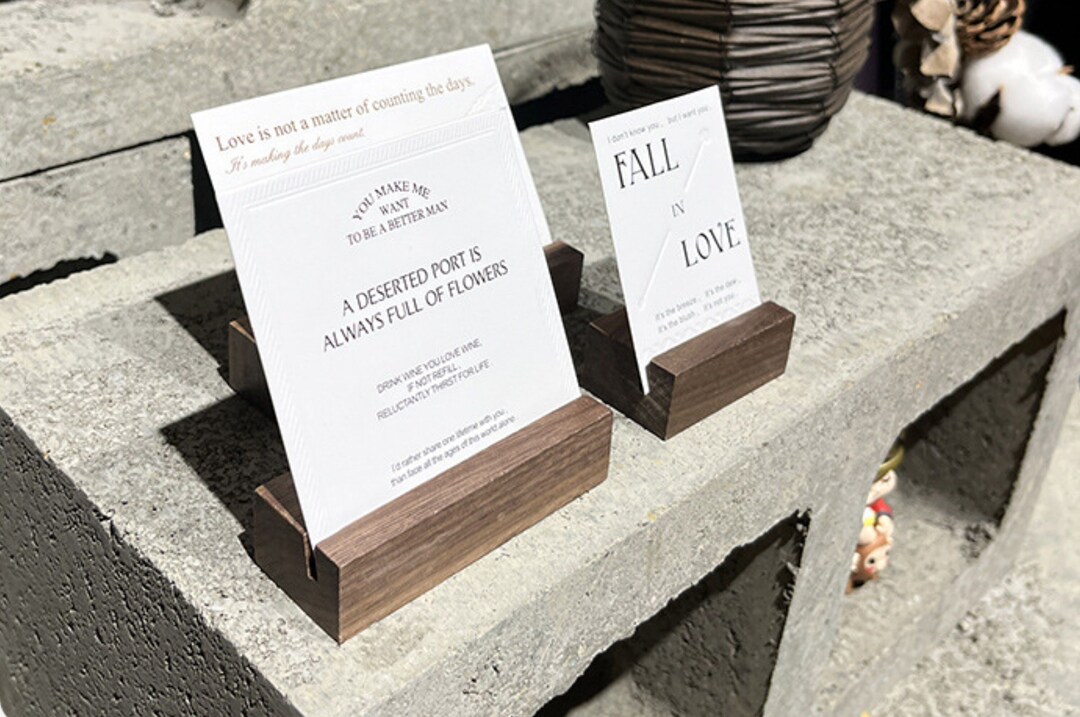 Branding Stand, Business Card Holder, Price Tag, Brand Sign, Wooden ...