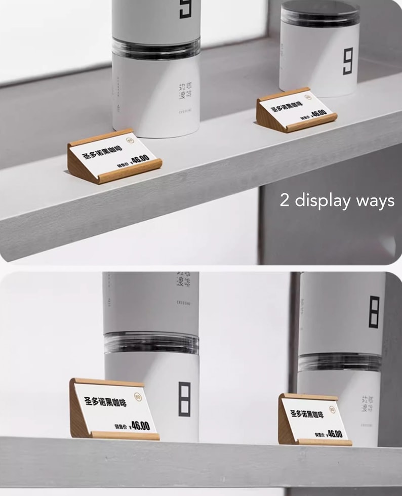 Wooden Price Tag Display: Retail Branding Sign, Counter Stand - Etsy