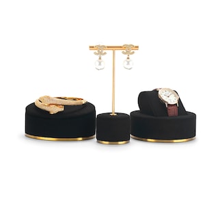 Retro Jewelry Display, Black Velvet Jewelry Display, Earring Holder ...