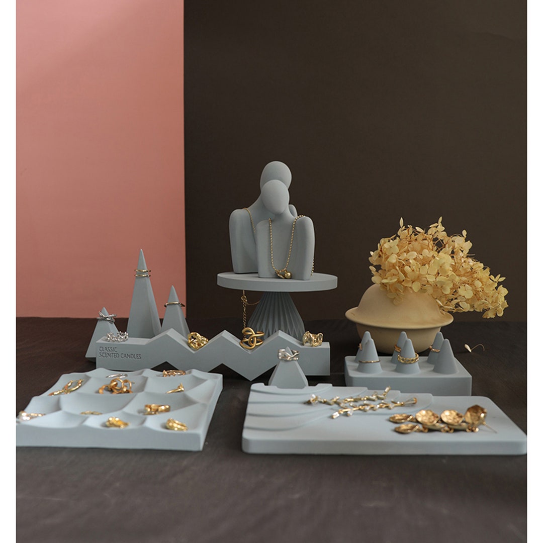 Jewelry Organizer, Grey Plaster for Jewelry Display, Jewelry Display ...