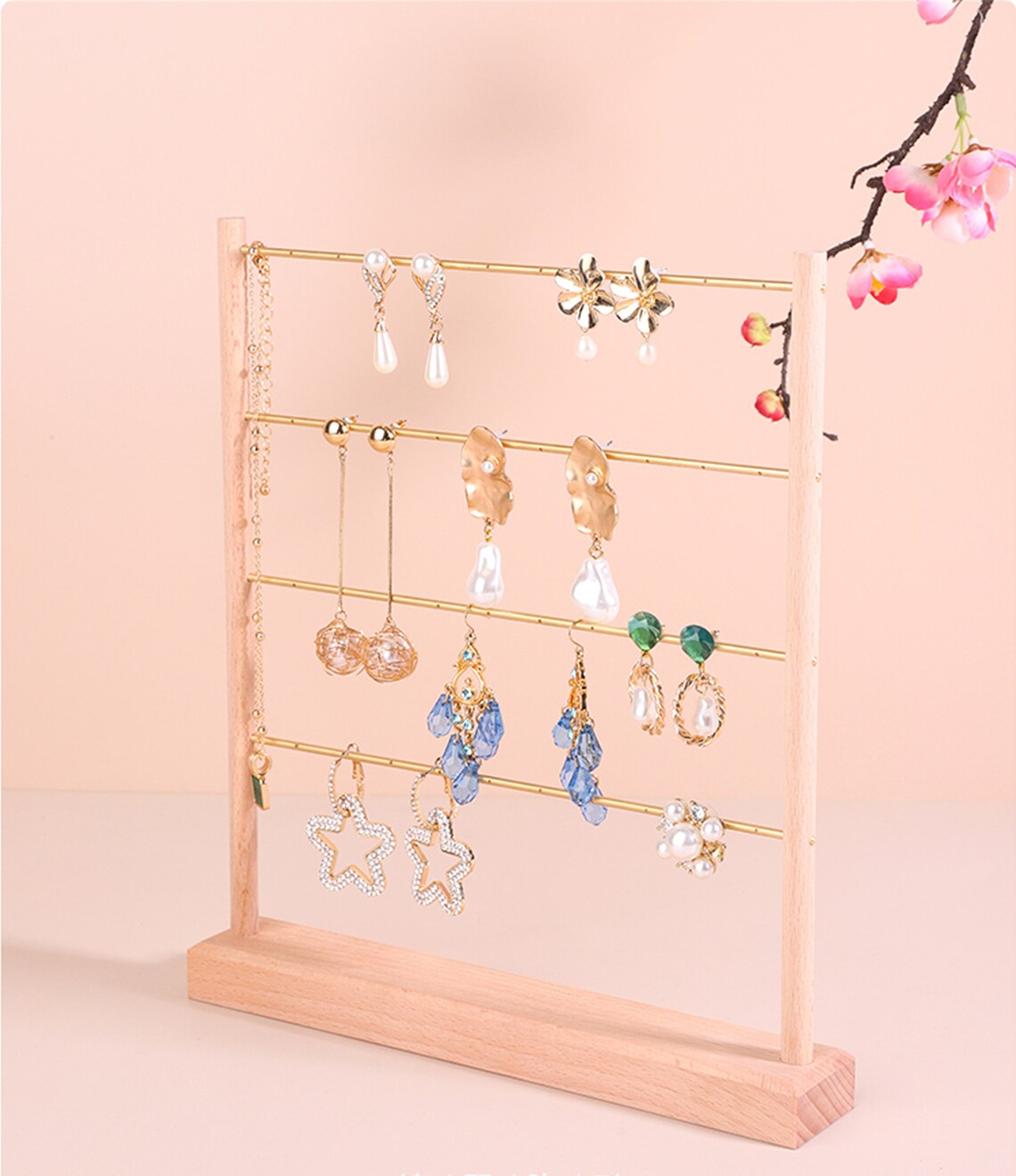 Wood Earring Stand Earring Display Holder Wood Jewelry - Etsy