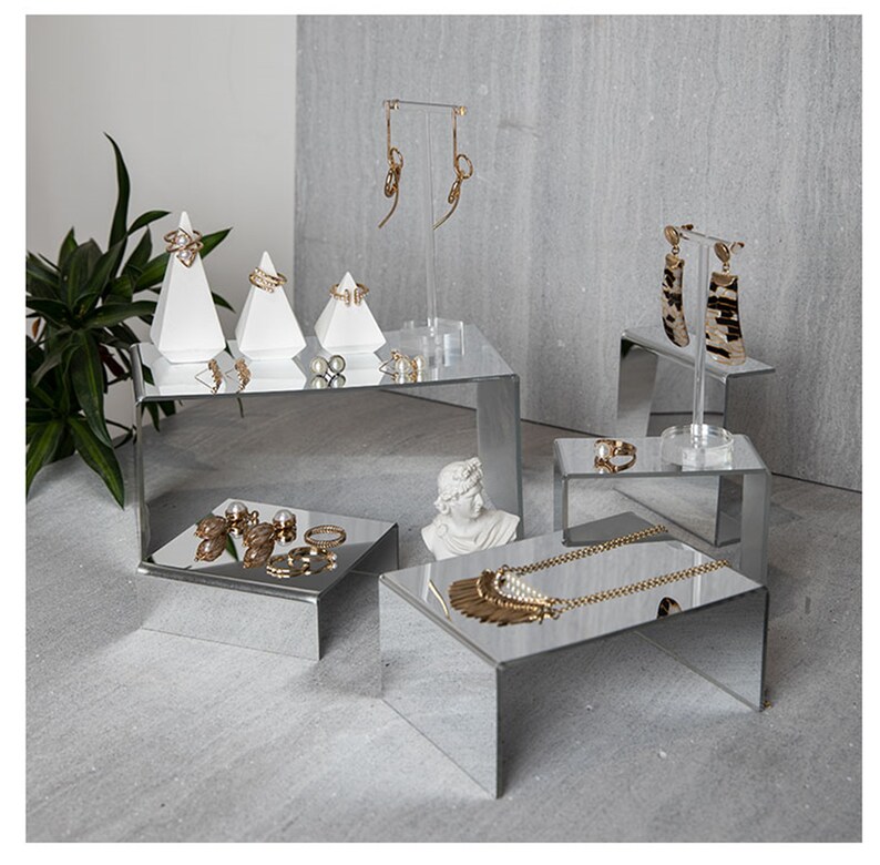 Mirror Acrylic Jewelry Display Set Acrylic Jewelry Stand - Etsy