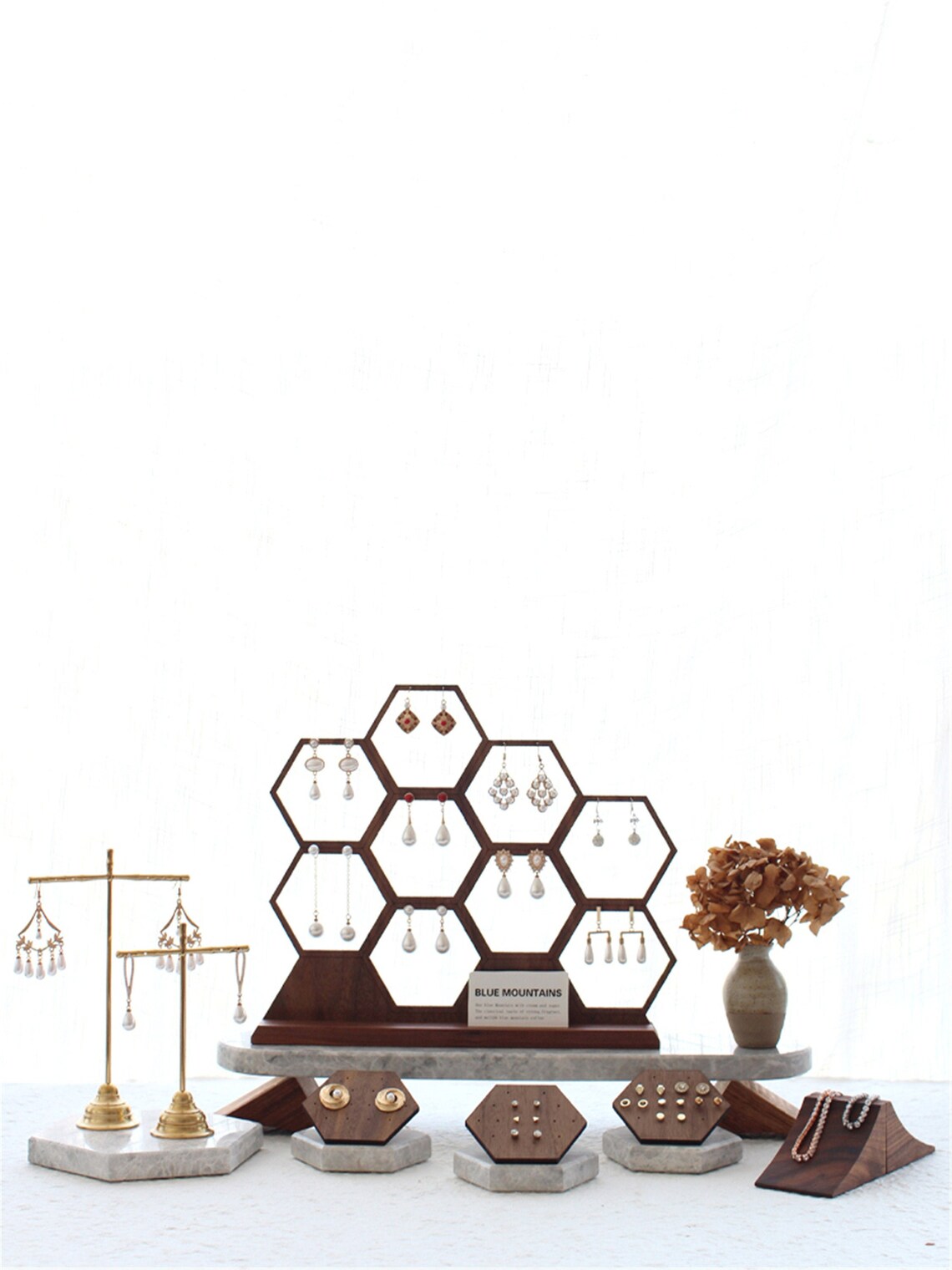 Wood Earring Holder Stand Stud Earrings Display Minimalist | Etsy