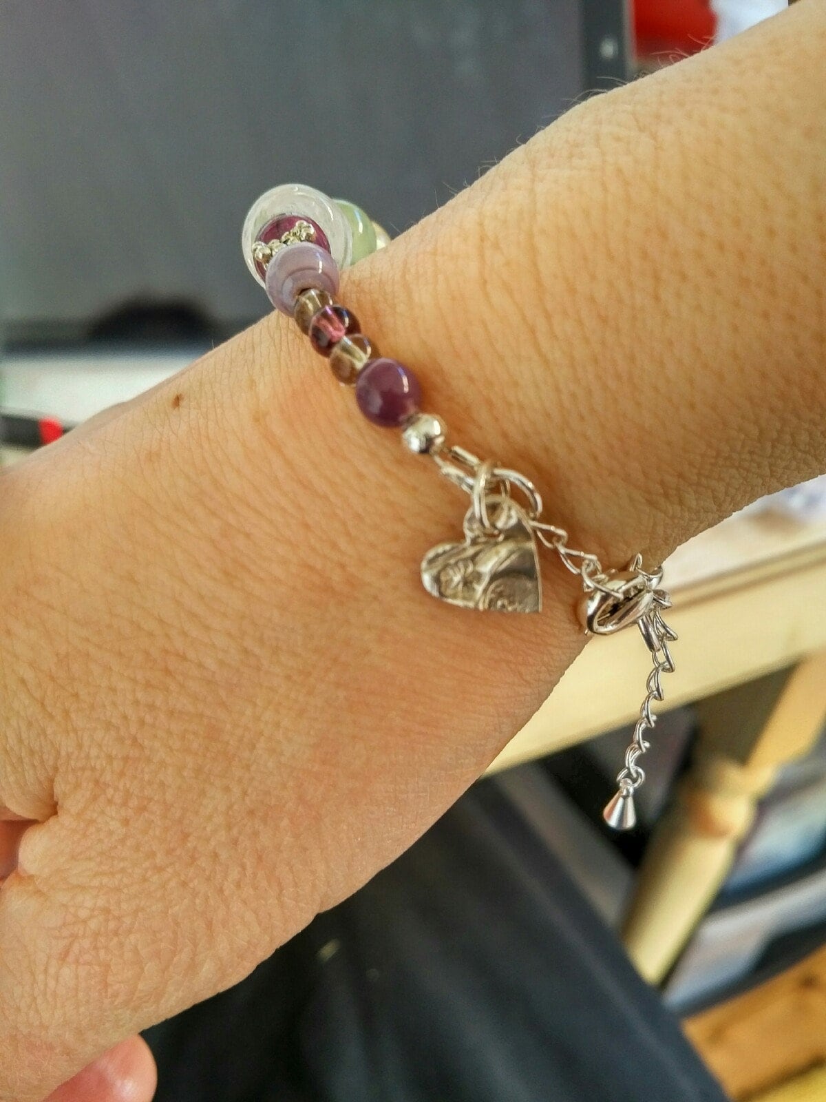 Gemstone Crystal Fine Silver Charm Bracelet - Etsy