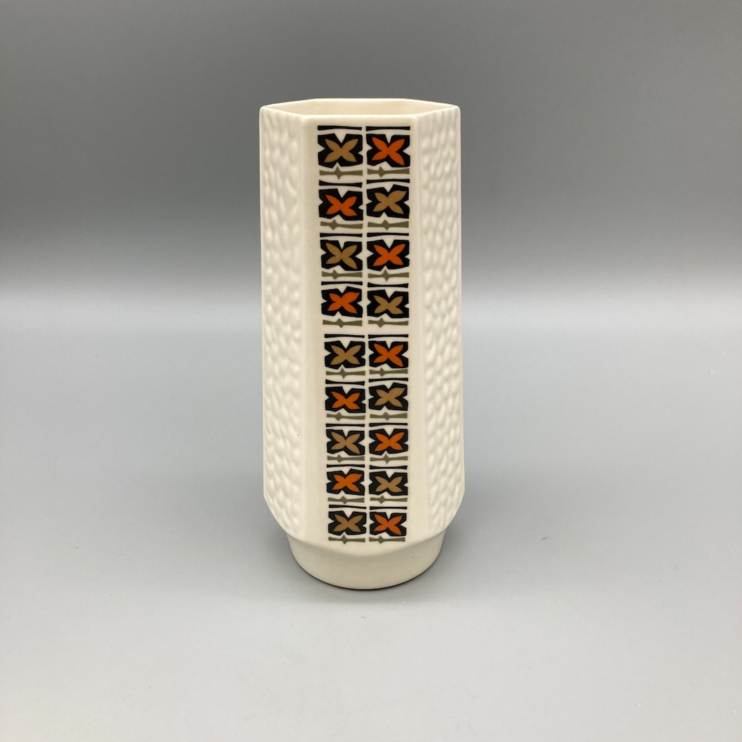 Withernsea Eastgate Pottery Hexagonal Vase Vintage Mid Century Design ...
