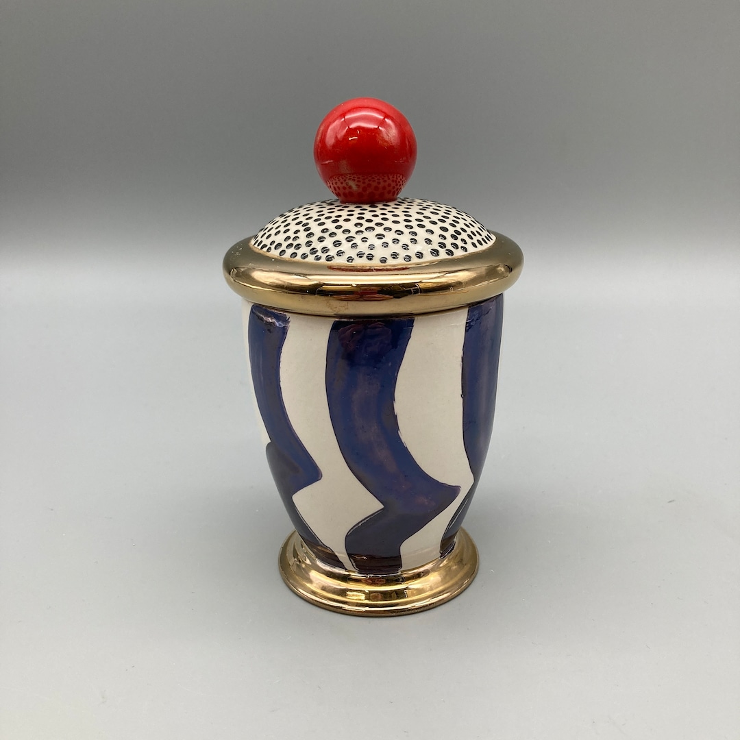 Mark Dally Studio Pottery: Hand-painted Ceramic Lidded Trinket Box - Etsy