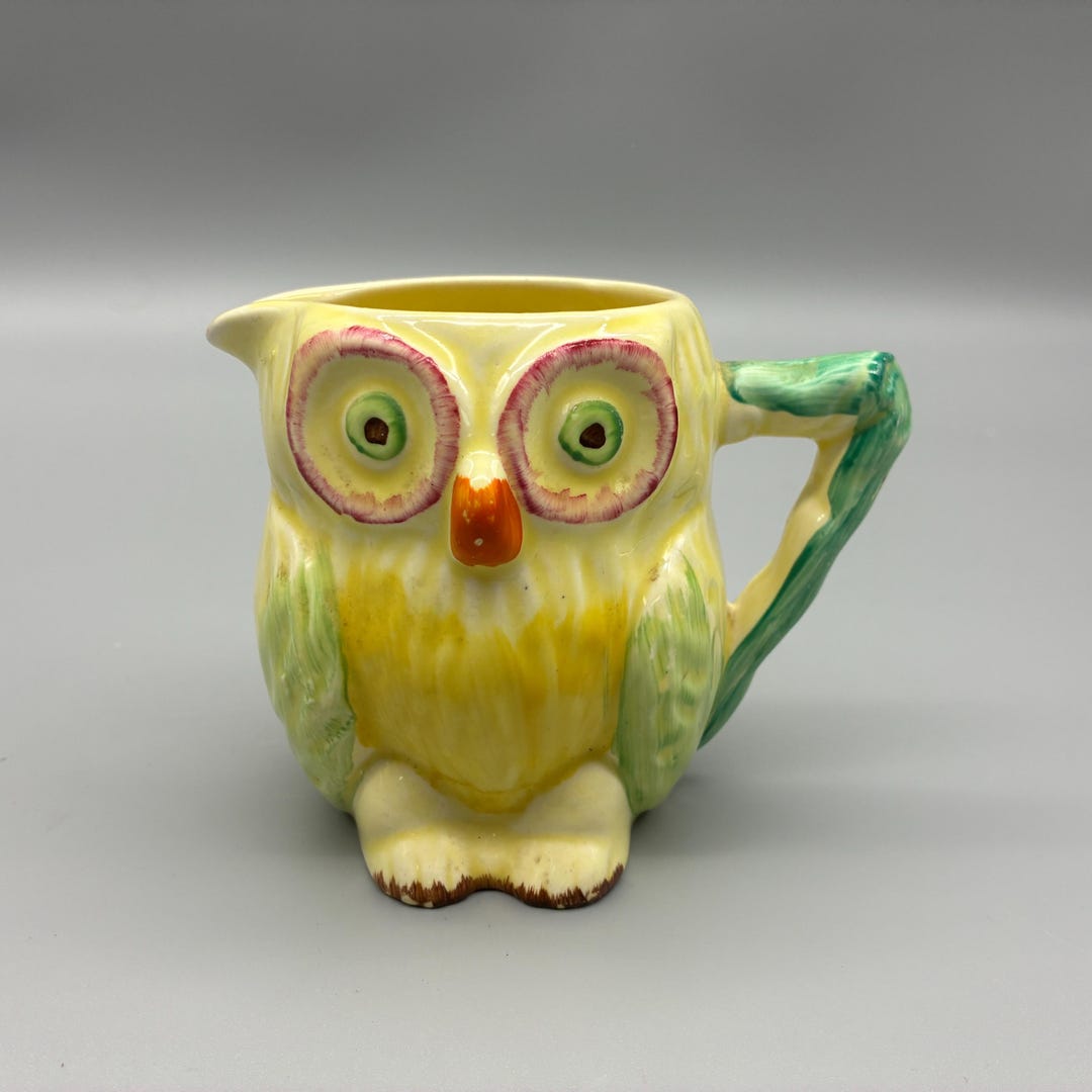 Keele Street Pottery Hand Painted Owl Jug or Creamer: Art Deco English ...