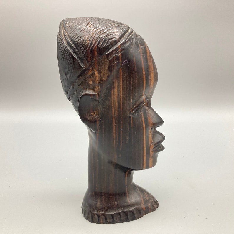 Hand Carved Wooden African Bust Traditional Head Figurine 7.5" Tall - Etsy