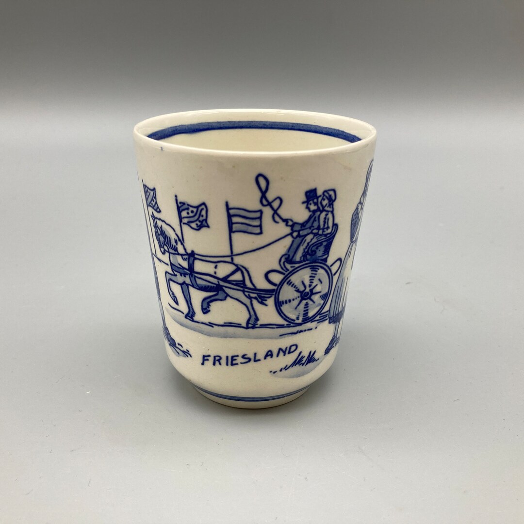 Delfts Blauw Hand Painted Friesland Beaker Blue and White Pottery - Etsy