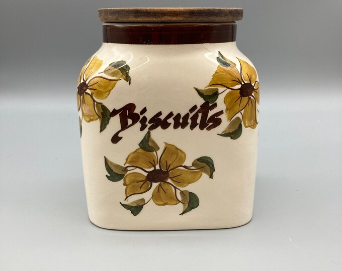 Desmond Cooper West Country Pottery Hand Painted Biscuit Storage Jar ...