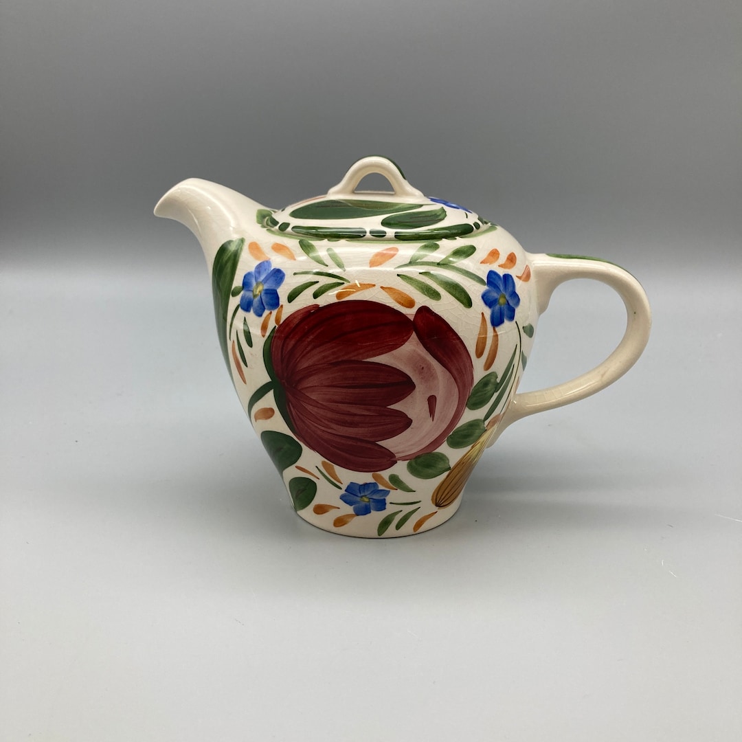 Wade Royal Victoria 'capri' Hand Painted Floral Teapot Vintage English ...