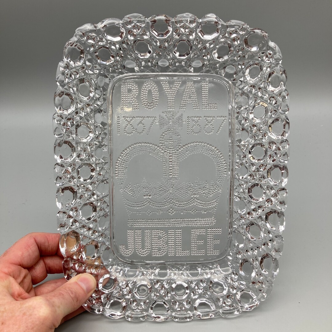 Sowerby Queen Victoria Golden Jubilee Pressed Glass Dish - Antique ...