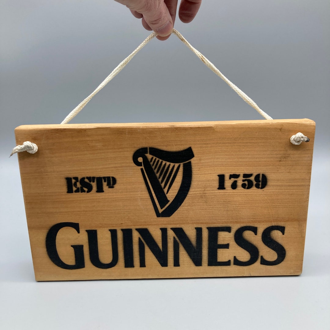 Wooden Stencilled Guinness Sign or Hanging Plaque - Etsy UK