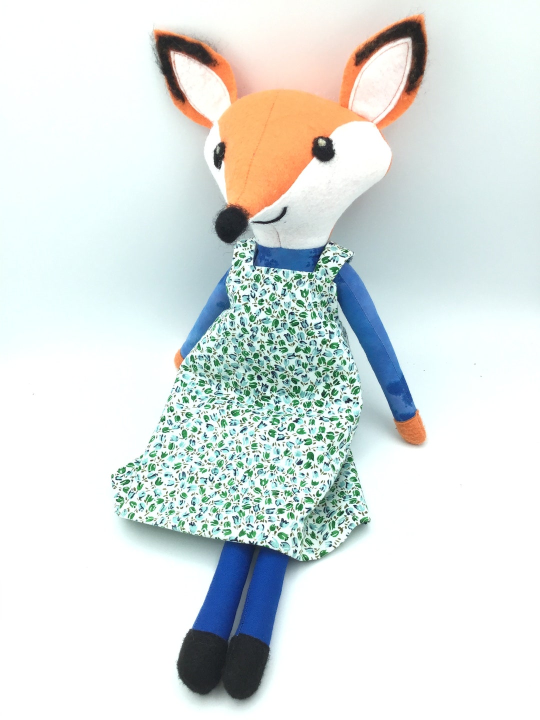 Felt 19 Stuffed Fox Decor, Nursery Stuffie Fox, Large Felt Fox Doll ...