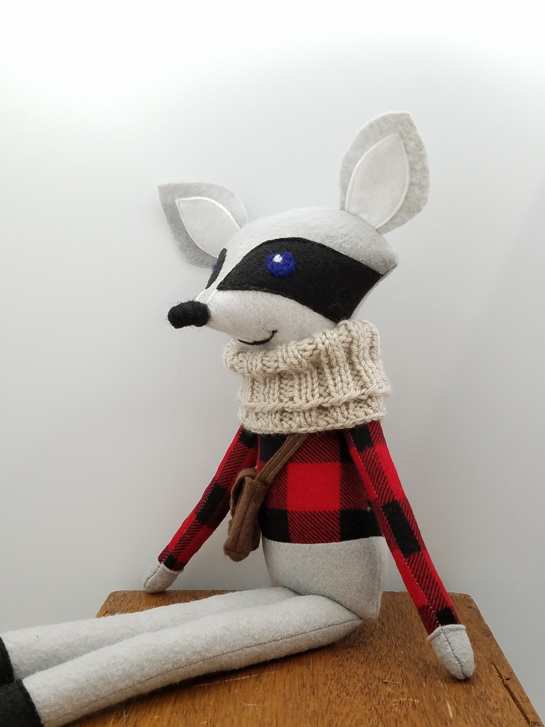 Felt Animal Raccoon Woodland Raccoonfelt Plushie Raccoon - Etsy