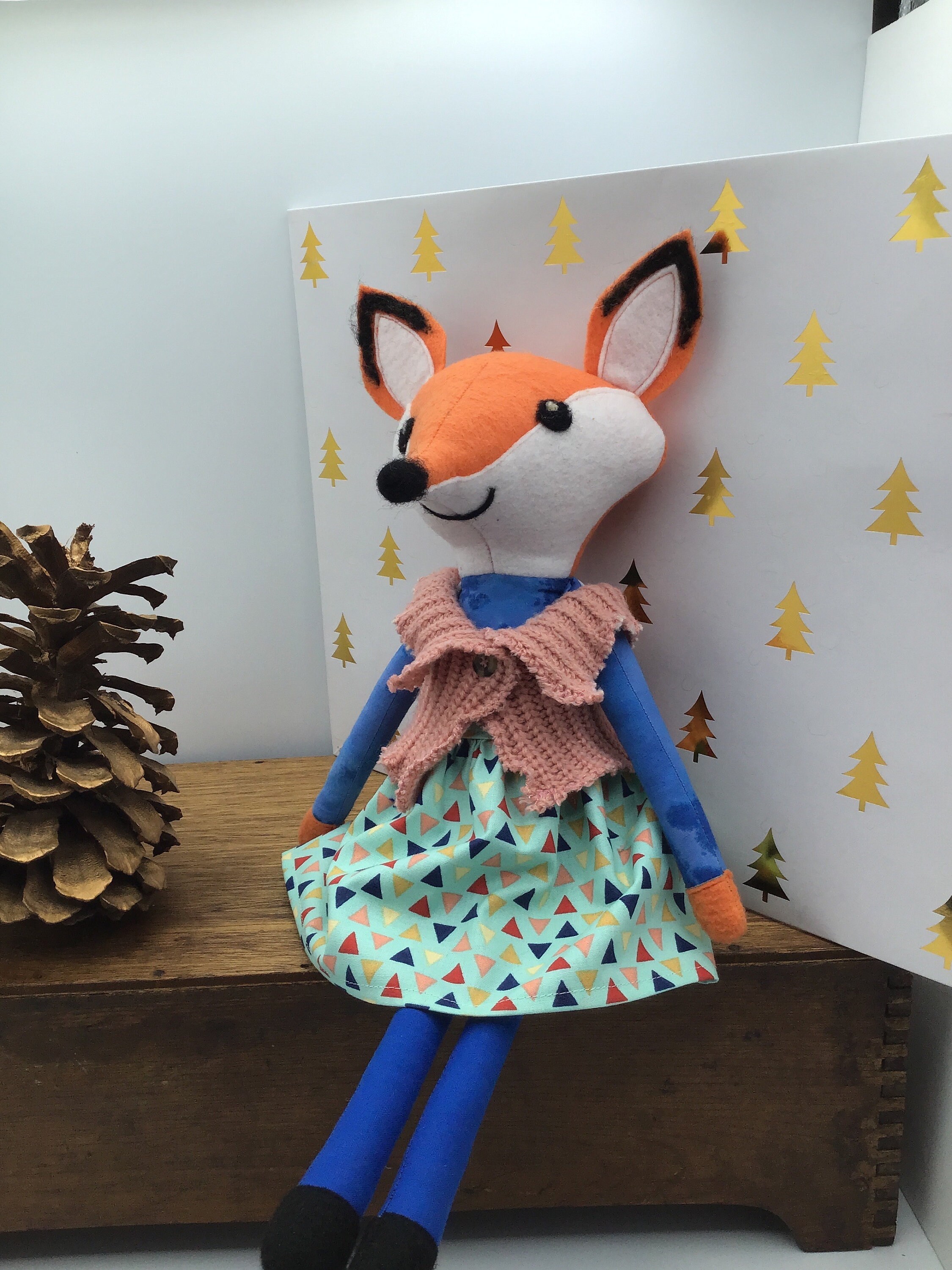 Felt 19 Stuffed Fox Decor Nursery Stuffie Fox Large - Etsy