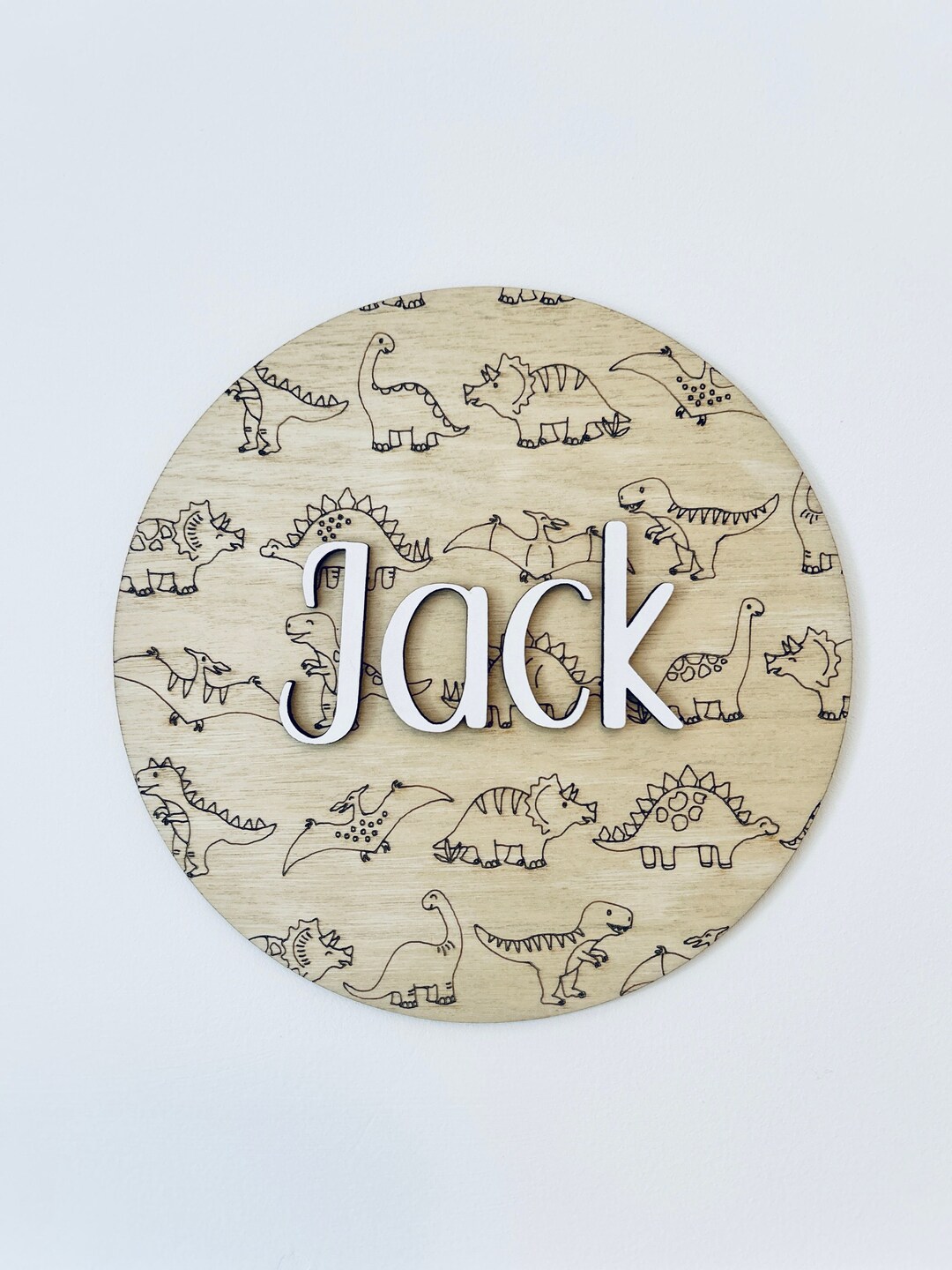Personalized Wooden Dinosaur Name Plaque: Nursery Wall Art - Etsy