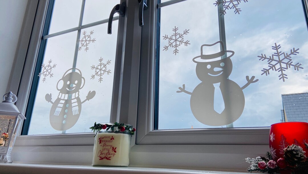 Snowman Window Stickers, Christmas Snowman, Christmas Decoration ...