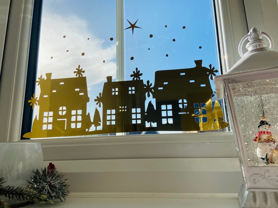 Christmas Houses Window Decoration,christmas Scene, Christmas ...