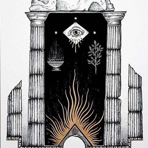 Original Sin Art Print With Hand Embellished Golden - Etsy