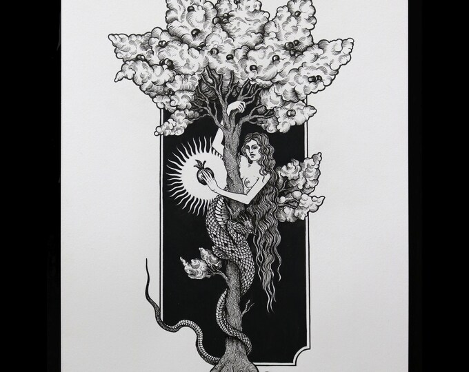 Original Ink Drawing "original Sin" - Etsy