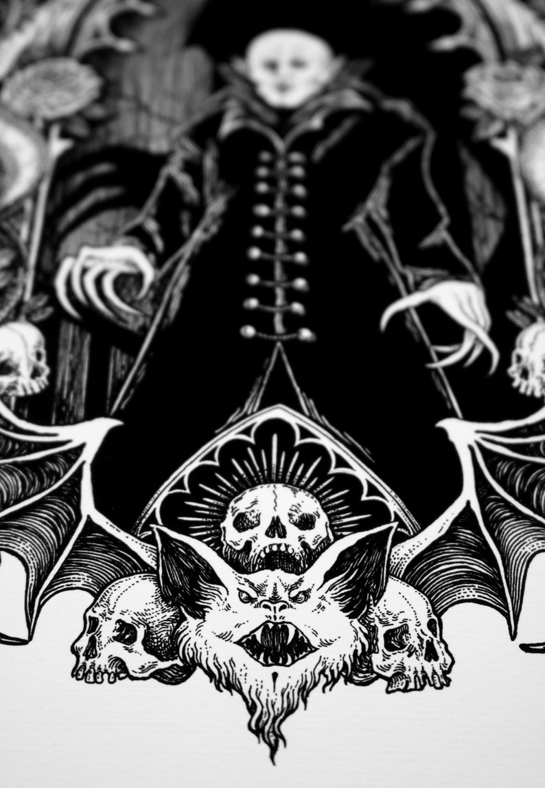 Art Print "nosferatu" - Illustration in Black and White - Etsy