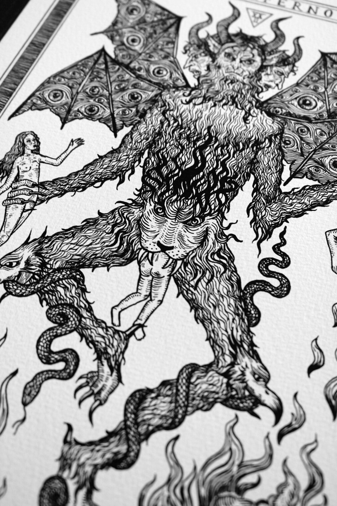 Lucifer - Art Print - Illustration in Black and White - Etsy