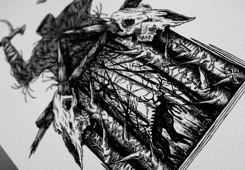 Art Print "the Ritual", Din A4 - Illustration in Black and White - Etsy