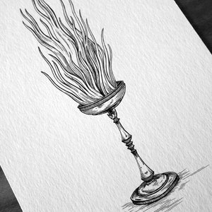 Original Ink Drawing "fire" - Etsy