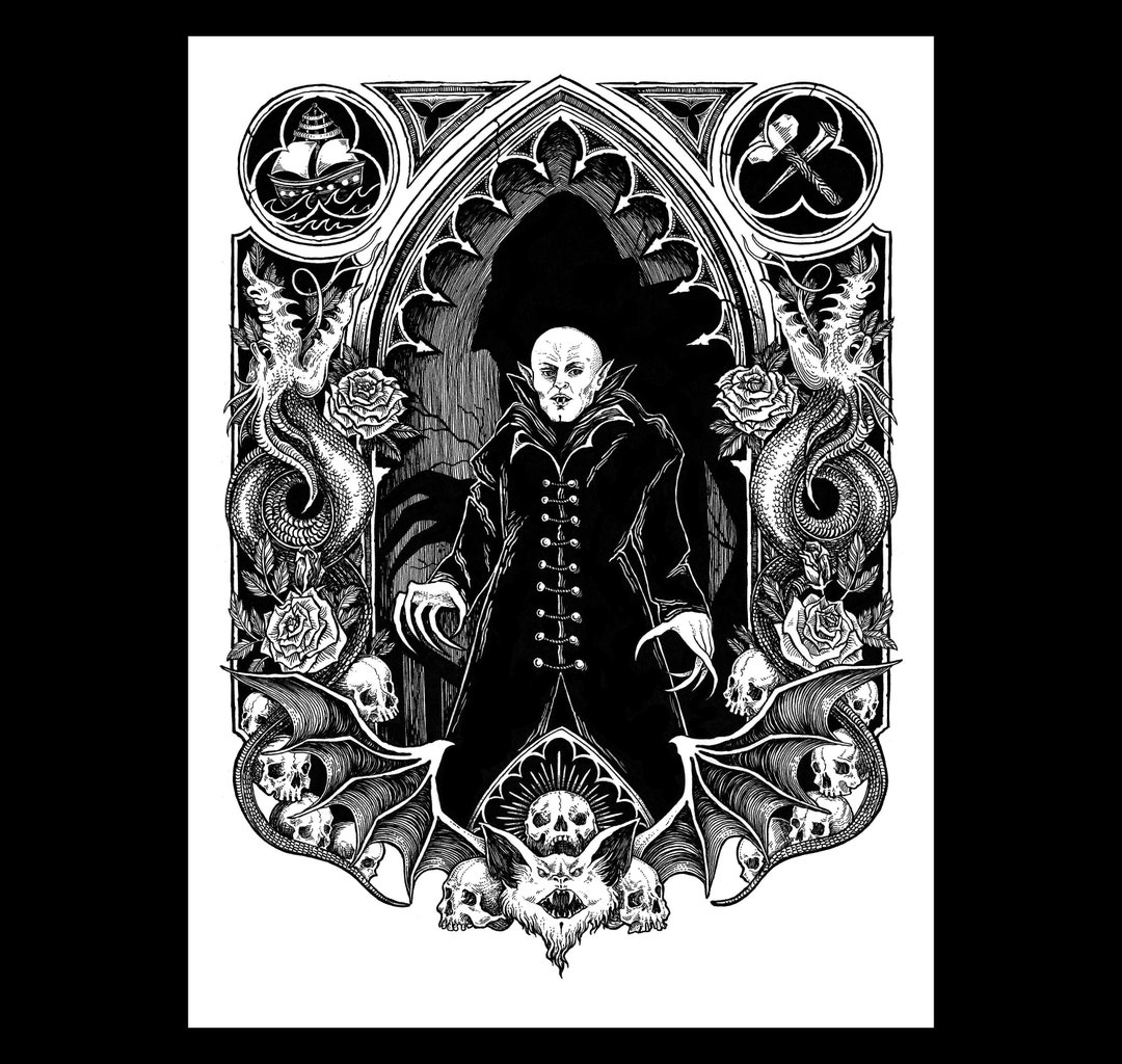 Art Print "nosferatu" - Illustration in Black and White - Etsy