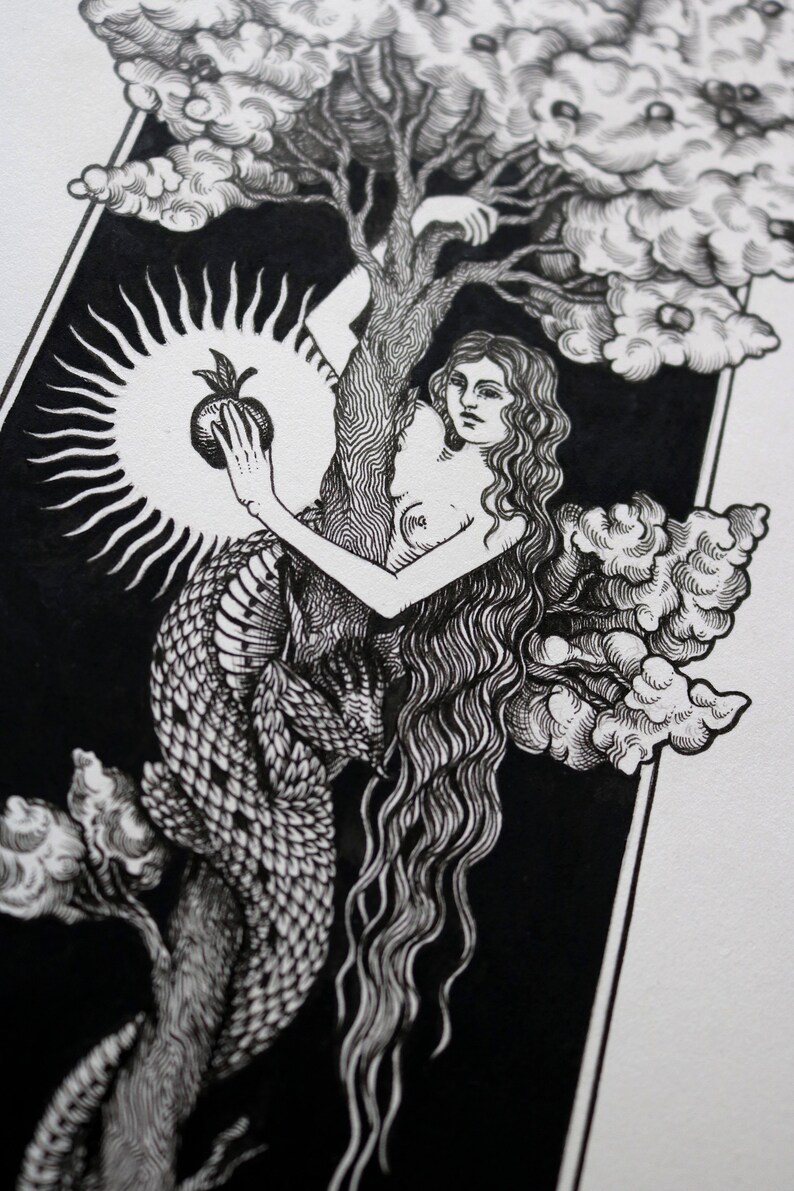 Original Ink Drawing original Sin - Etsy