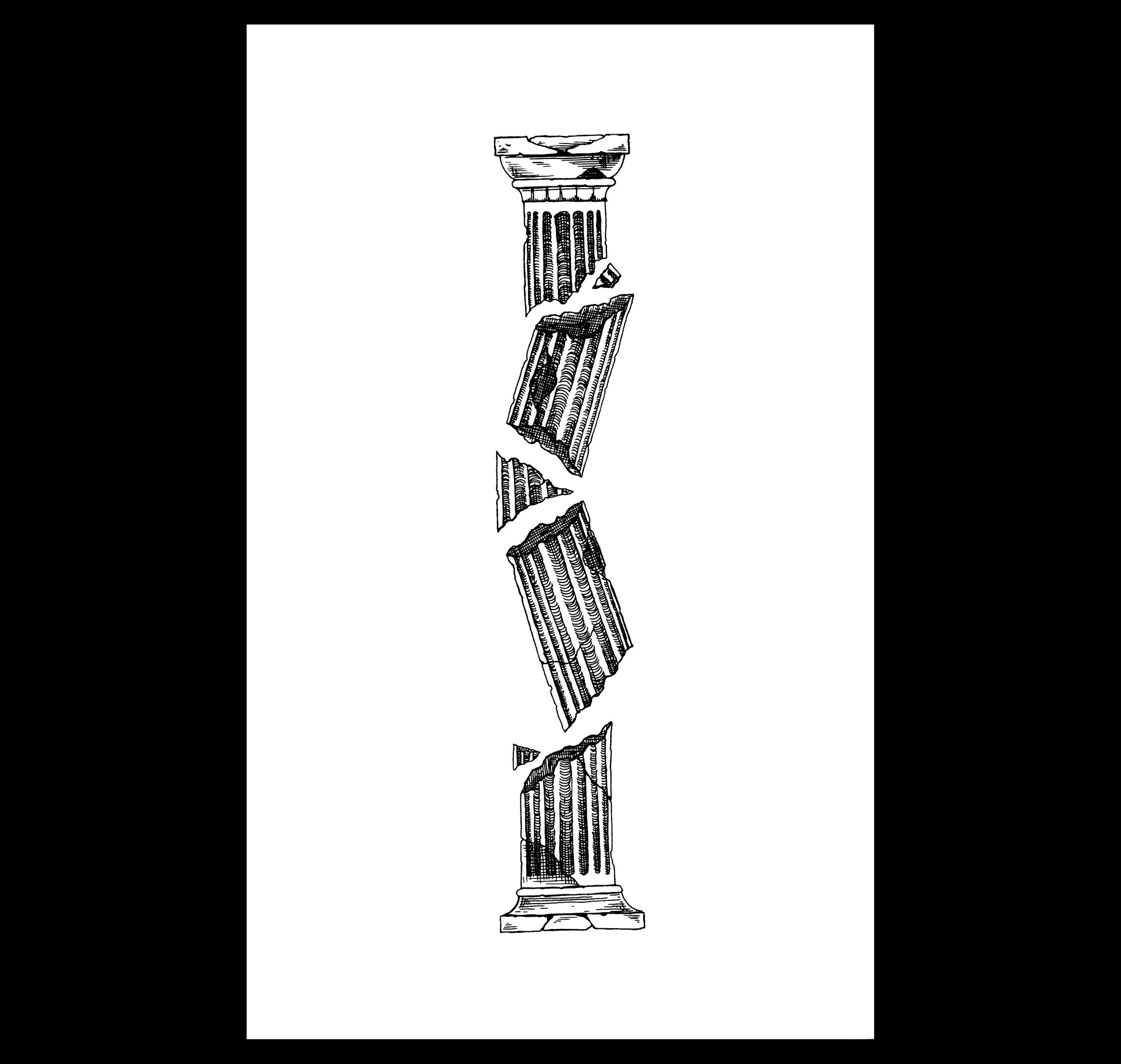 Original Ink Drawing "broken Pillar" - Etsy UK