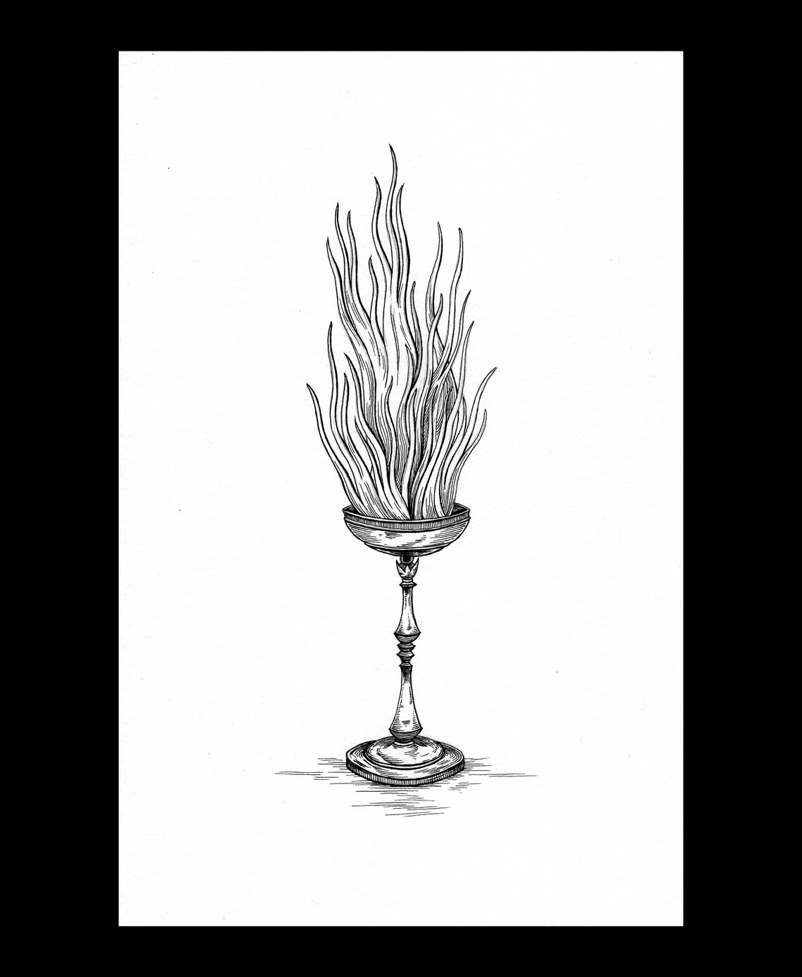 Original Ink Drawing fire - Etsy