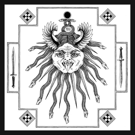 Art Print gorgoneion Illustration in Black and - Etsy