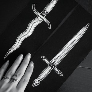 Patch Set "daggers" - Two Screen Printed and Hand Cut Dagger Patches - Etsy