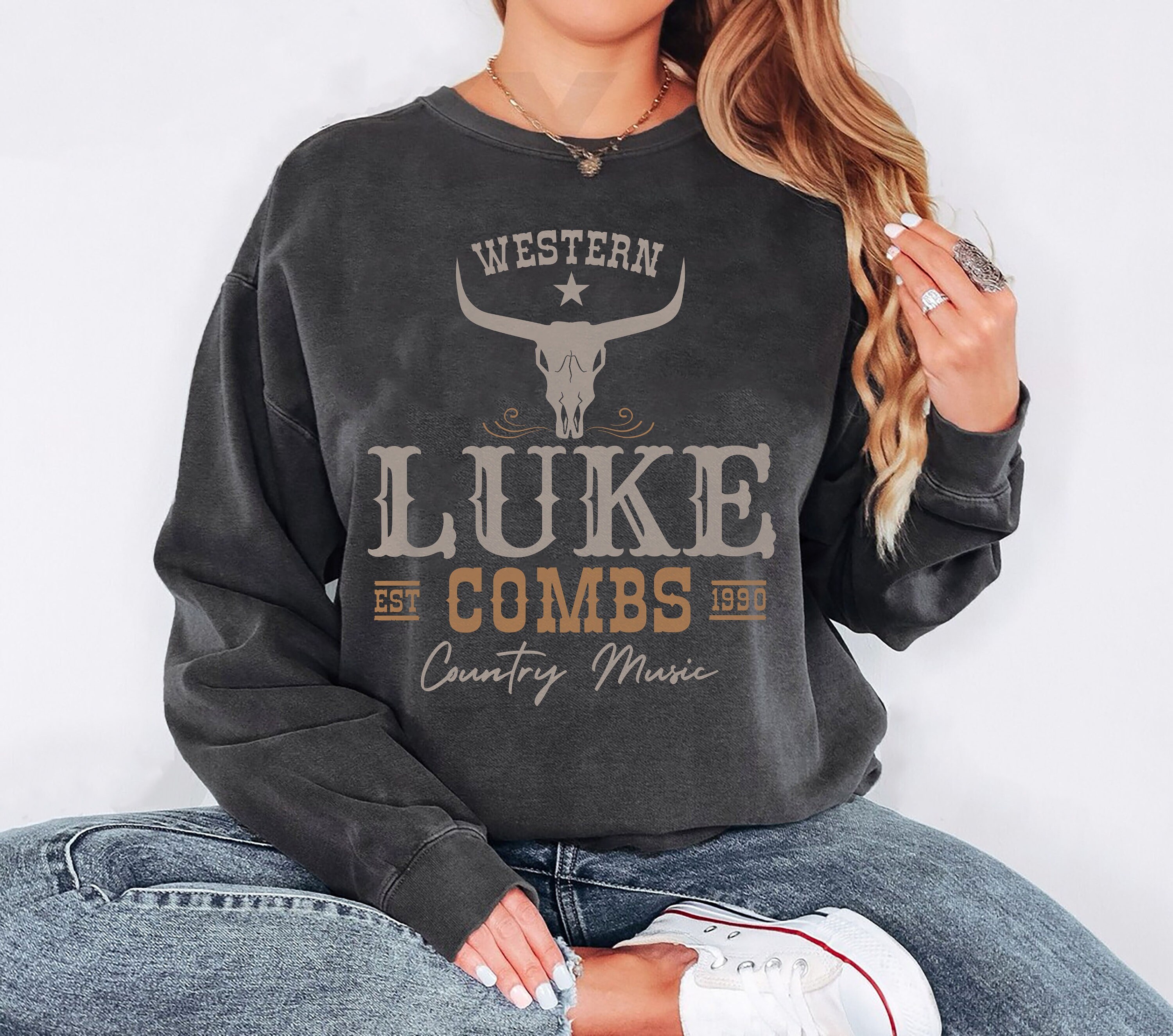 Vintage Combs Bullhead PNG, Country Music Png, Luke Combs Music Tour ...