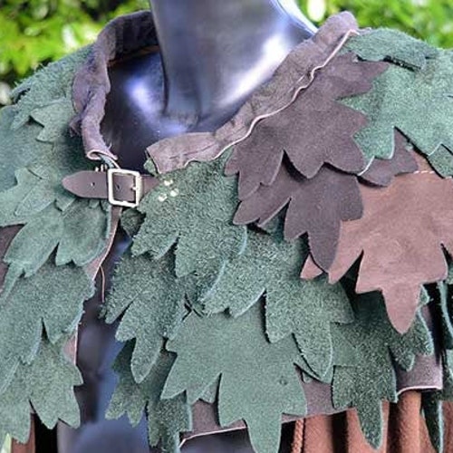 Keyleth Druid Suede Leaf Mantle Larp Cosplay Costume | Etsy