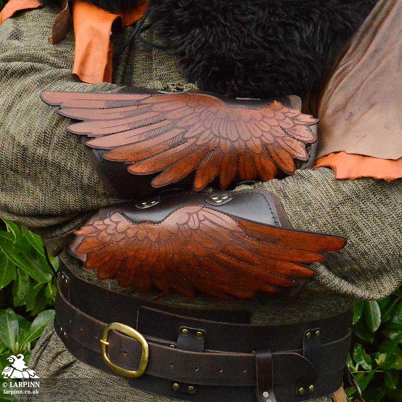 Eagle Wing Bracers - Leather Vambracers for LARP, Cosplay, Ren Faire - Etsy