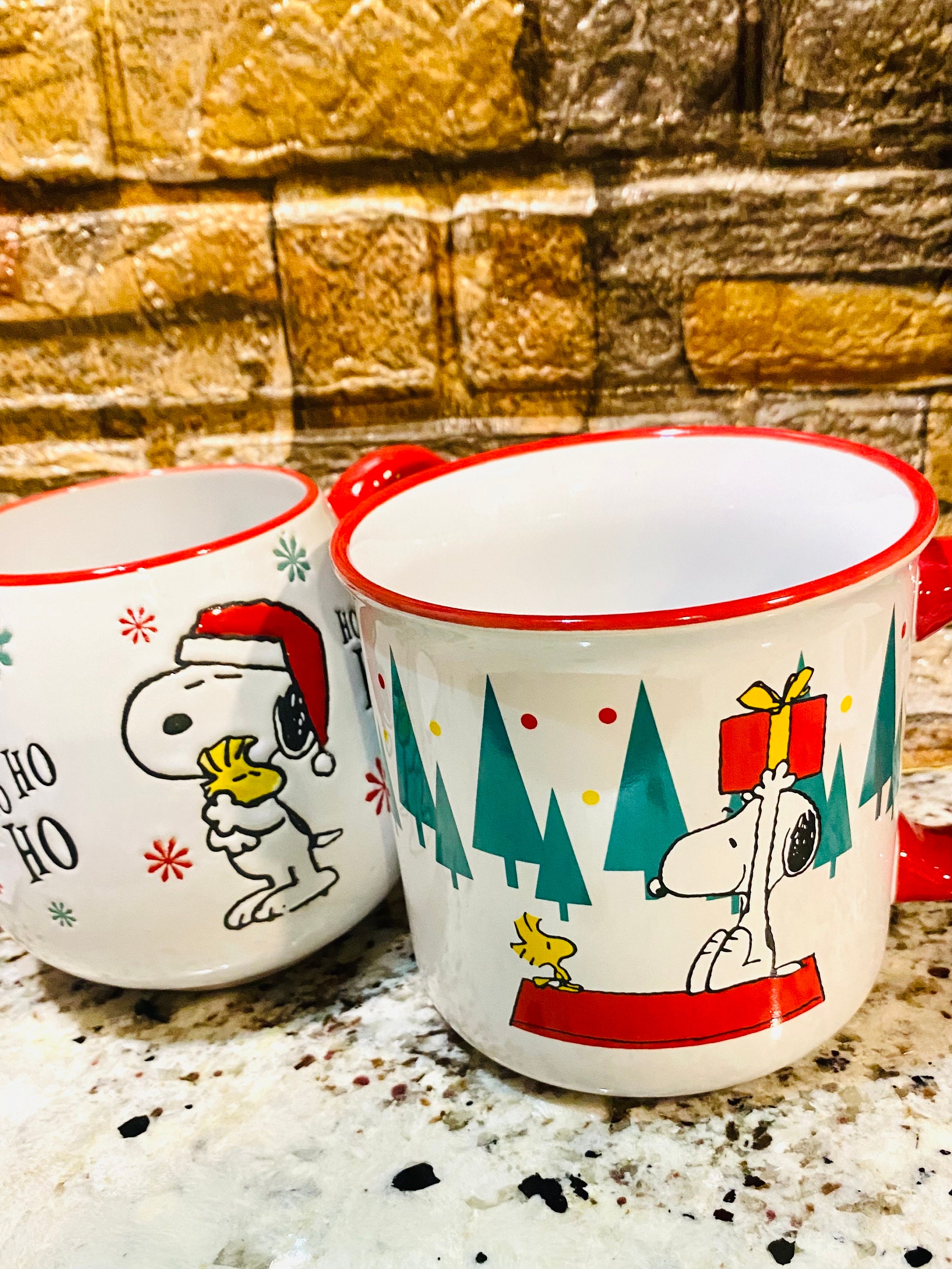 Snoopy Ceramic Mug Coffee Cup Large Volume Mug Peanuts Christmas ...