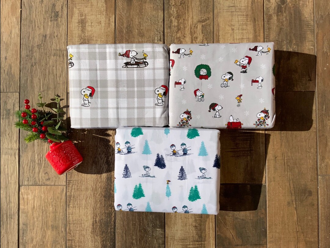 HOLIDAY Berkshire Peanuts Snoopy Christmas KING Size Bed Sheet Set ...