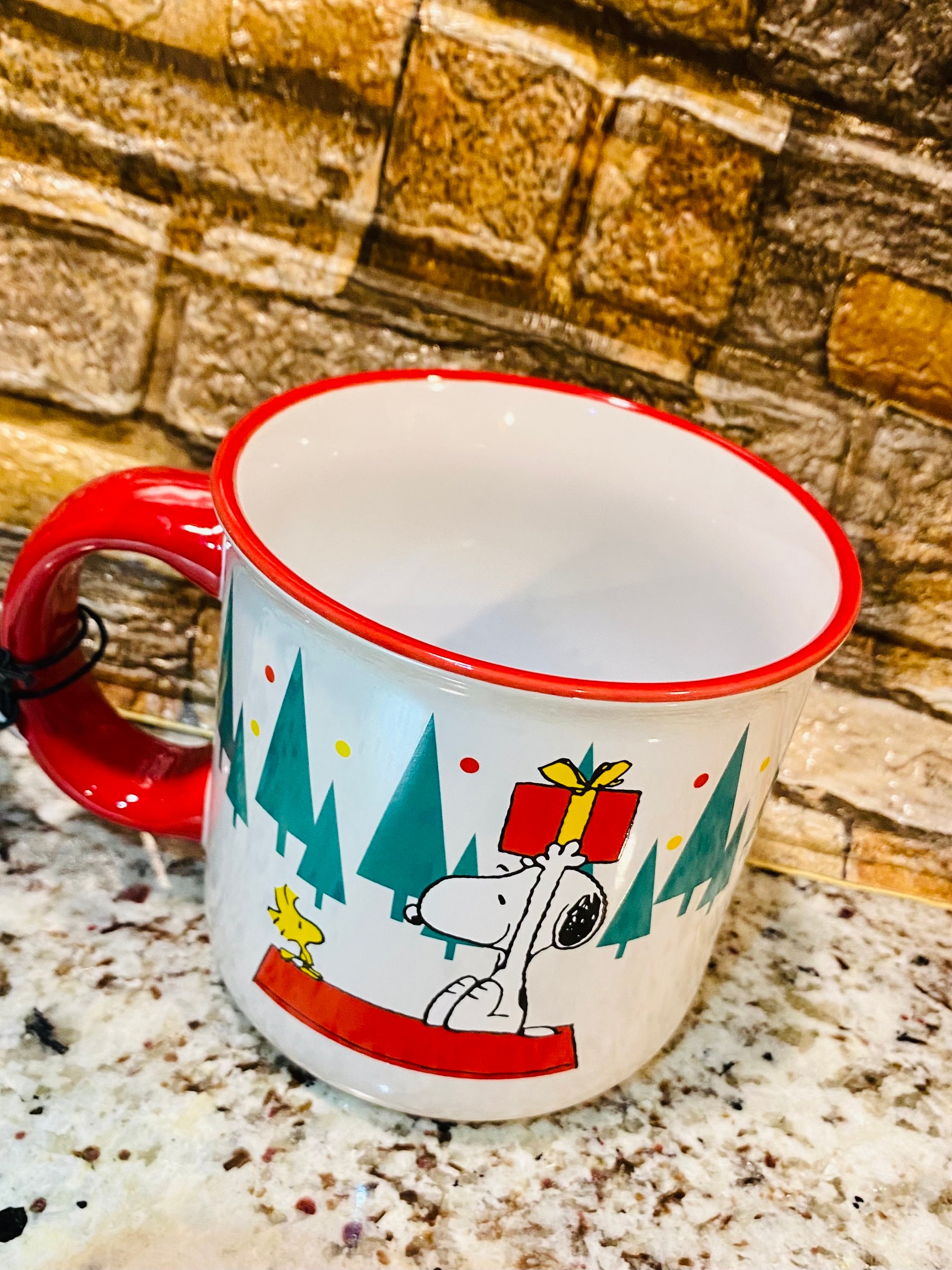 Snoopy Ceramic Mug Coffee Cup Large Volume Mug Peanuts Christmas ...
