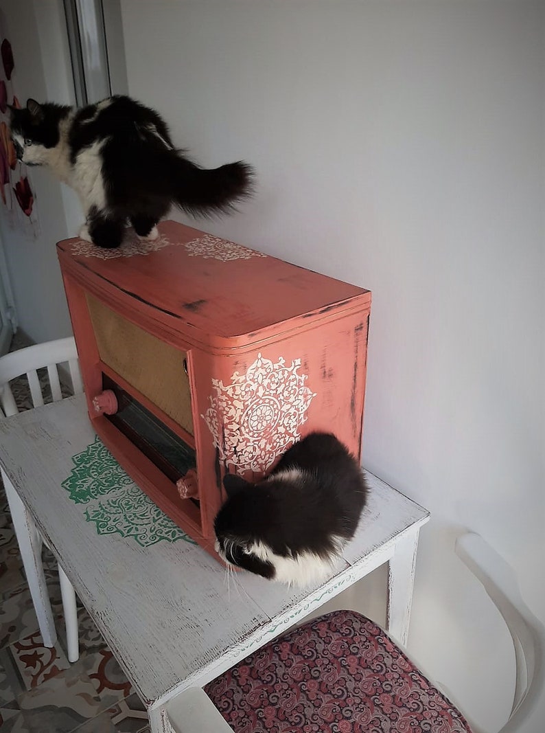 Pet Cat House, Pet House, Vintage Cat House, Pink Pet House, Home Decor ...