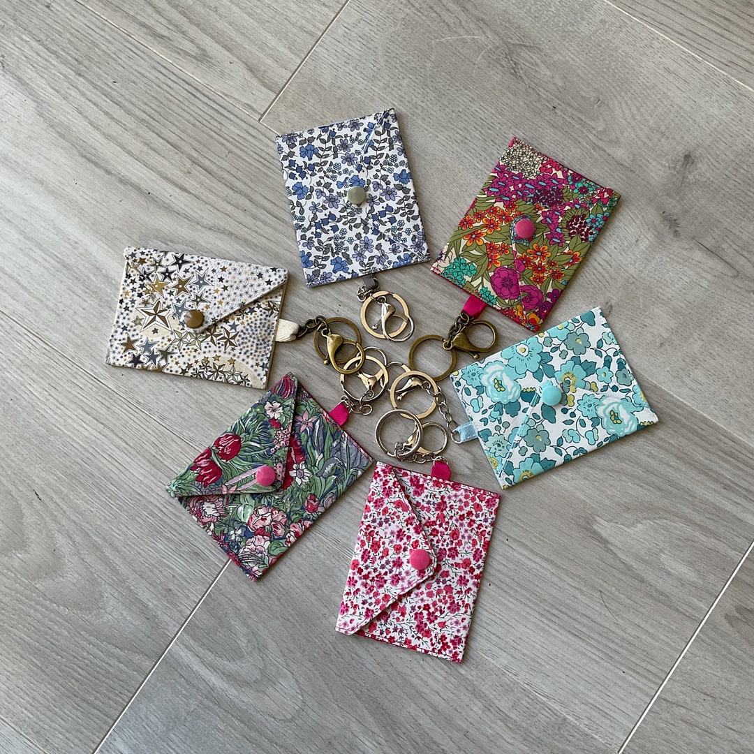 Liberty Pocket Key Ring, Card Holder, Key Ring, Fabric Pocket - Etsy
