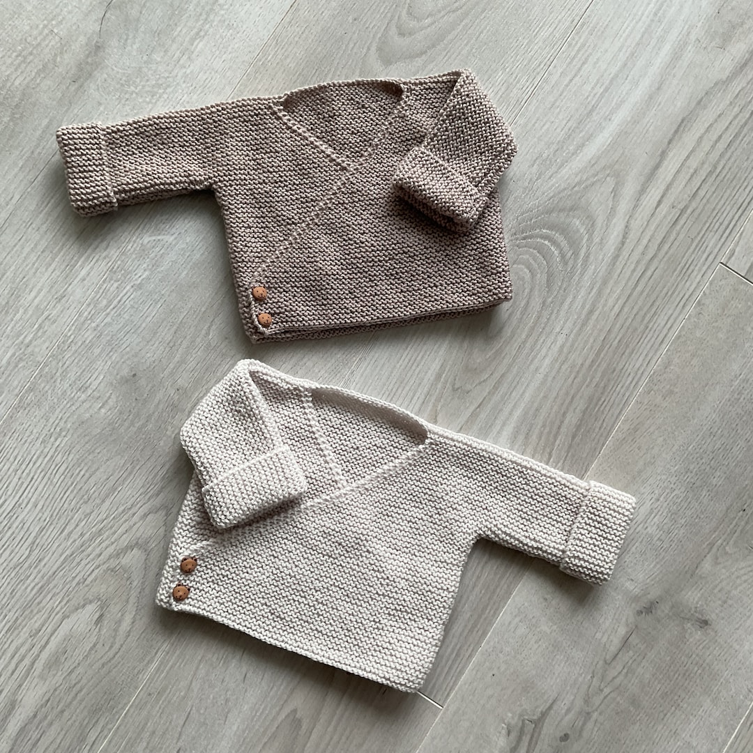 Newborn Baby Cardigan, Wrap-style Cardigan in 100% Pure Merino Wool ...