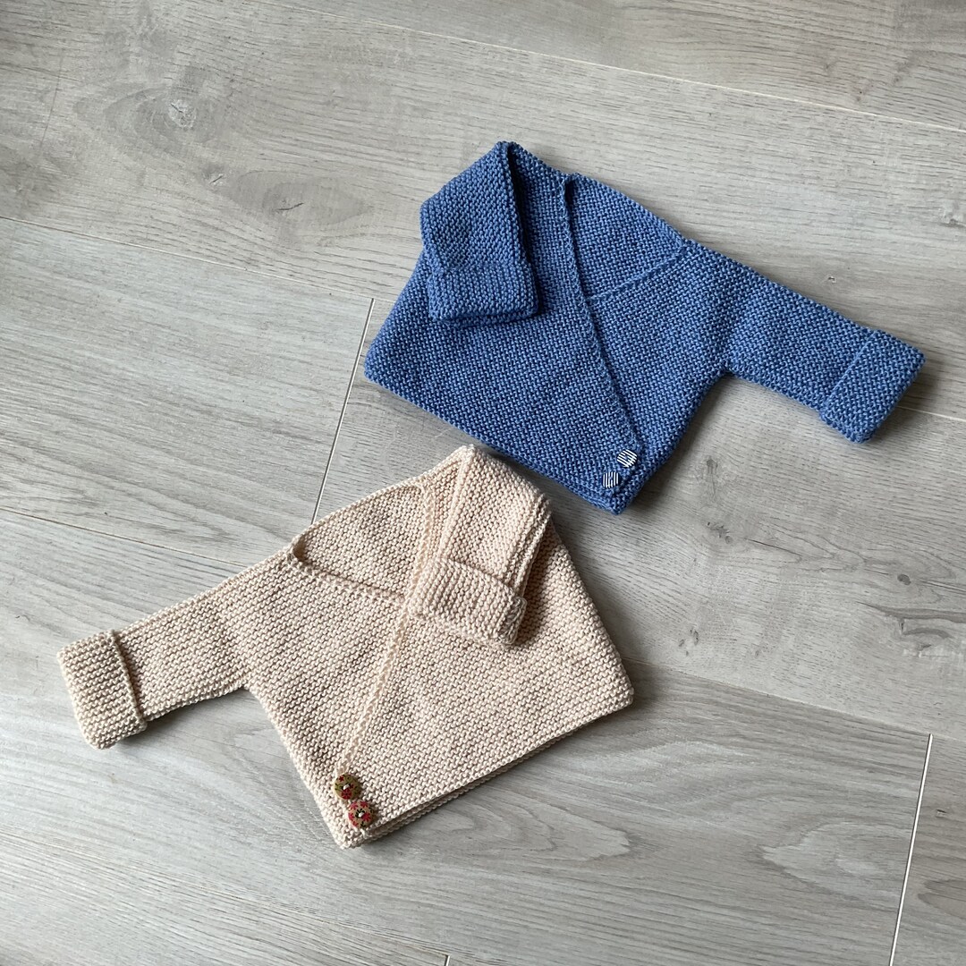 Newborn Baby Cardigan, Wrap Style in 100% Pure Merino Wool, Wool ...