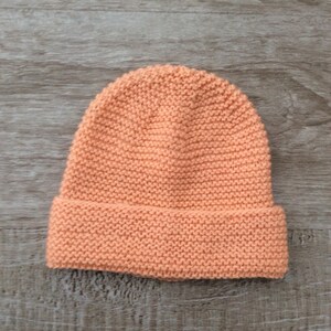 Baby Hat in Pure Wool (100% Merino), Hand-knitted in Garter Stitch ...