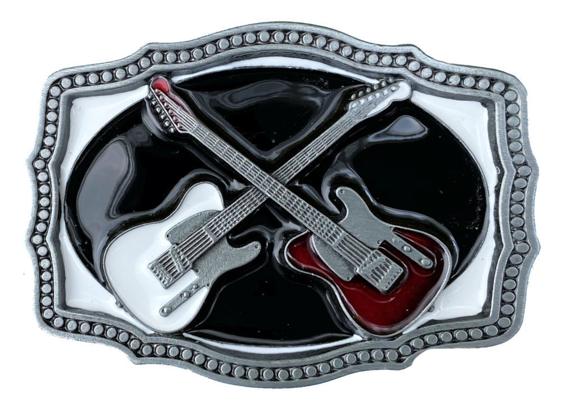 Crossed Guitars Belt Buckle with Presentation Box | Etsy