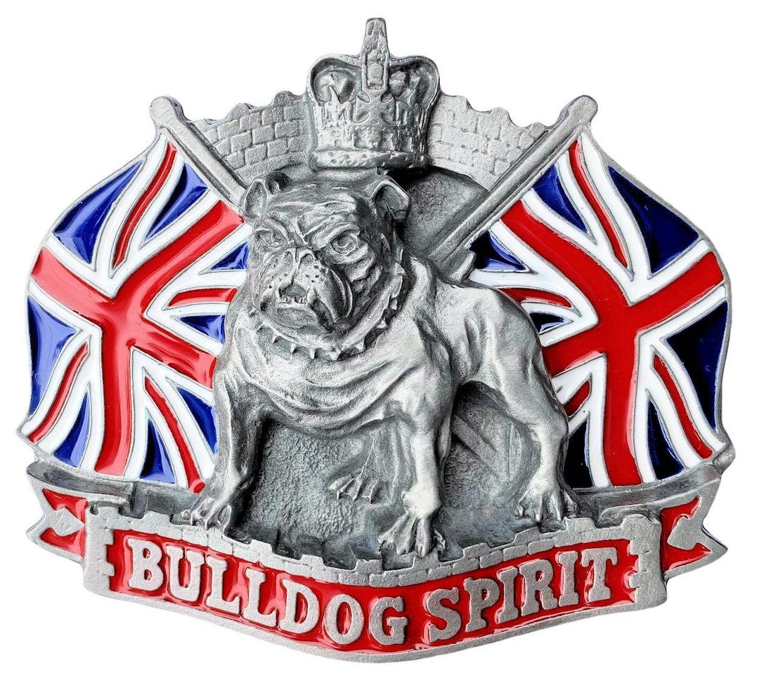 Bulldog Spirit Union Jack Flags Patriotic Belt Buckle in Presentation ...