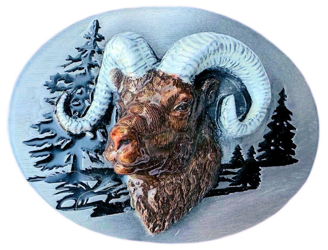 Ram Sheep Head Animal 3D Belt Buckle in Gift Box - Etsy