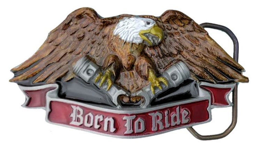 Born to Ride Eagle Biker Belt Buckle With Presentation Box - Etsy